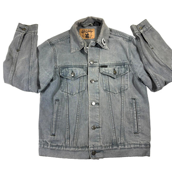 Fusai | Jackets & Coats | Fusai Denim Jacket Mens Small Gray Vintage 9s ...